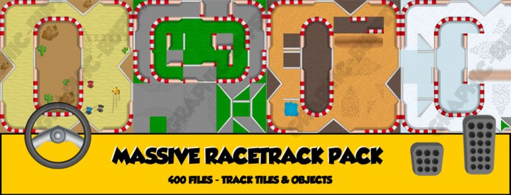 Top Down Race Track Graphic Pack - Graphic Buffet - Game Graphics