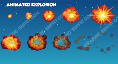 Simple cartoon style explosion for your indie game projects. Game Art