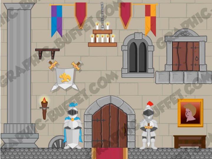 Castle Interior Scene 2D Assets Pack